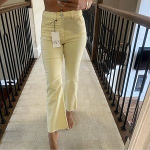 Zara | Pants & Jumpsuits | Zara Pale Yellow Jeans | Poshmark